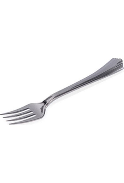 Toptancı Kapında Gümüş Görünümlü Plastik Çatal - 18 Adet Toptancı Kapında Gümüş Görünümlü Plastik Çatal - 18 Adet
