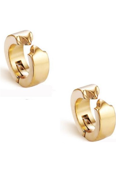 Chavin Sarı Renk Gri Çelik Klipsli Kapama Küpe cm26sr