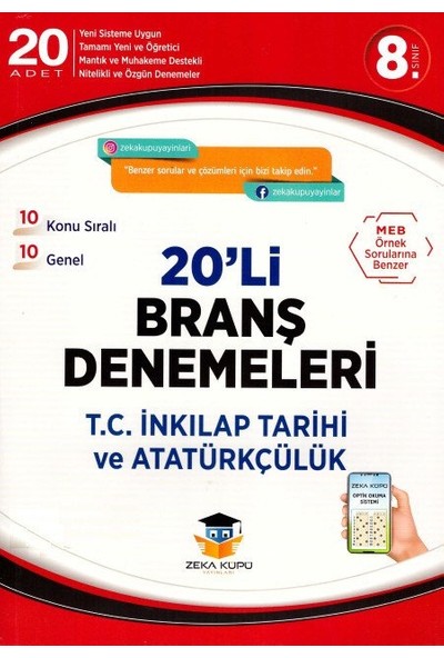 Zekaküpü 8.Sınıf Lgs İnkilap Tarihi Ve Atatürkçülük 20' Li Branş Denemeleri Zekaküpü 8.Sınıf Lgs İnkilap Tarihi Ve Atatürkçülük 20' Li Branş Denemeleri