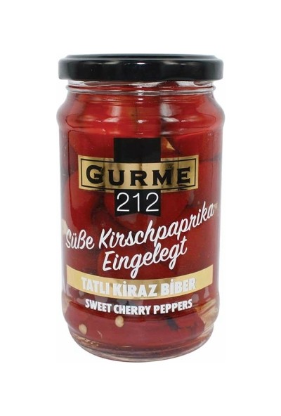 Gurme212 - Tatlı Kiraz Biber Turşusu 310 gr Gurme212 - Tatlı Kiraz Biber Turşusu 310 gr