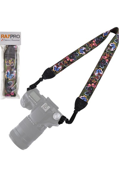 Raypro Kelebek Desenli Canon Nikon Sony Omuz Boyun Askisi Raypro Kelebek Desenli Canon Nikon Sony Omuz Boyun Askisi