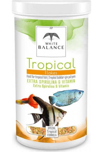 White Balance Tropical Flakes Tropikal Pul Balık Yemi 250ml White Balance Tropical Flakes Tropikal Pul Balık Yemi 250ml