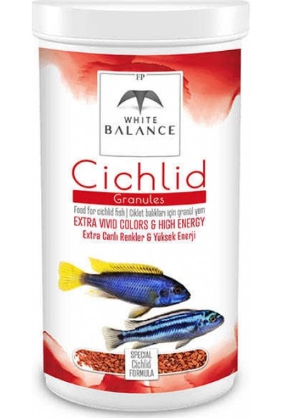 White Balance Cichlid Granules Ciklet Balık Yemi 250ml Paket White Balance Cichlid Granules Ciklet Balık Yemi 250ml Paket