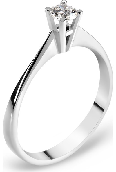 Chavin H Color 0.19 Crt. Pırlanta Altın Tektaş Yüzük Bd63H