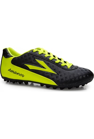 Lig Spor Çocuk Çim Zemin Kramponu G-Amanos Siyah Sarı-Trx