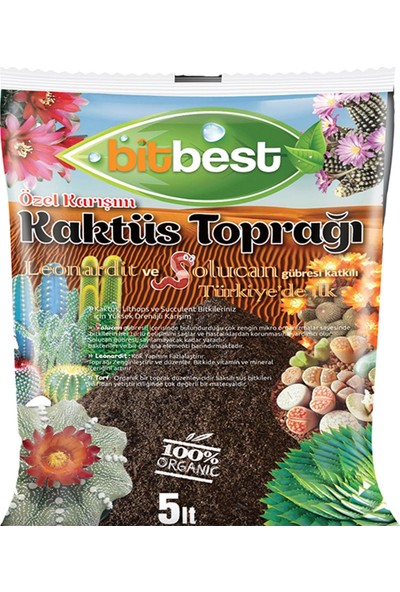 Bitbest Kaktüs Lithops Ve Succulent Toprağı 5Lt Solucan Gübreli Ve Leonarditli 1104-08 Bitbest Kaktüs Lithops Ve Succulent Toprağı 5Lt Solucan Gübreli Ve Leonarditli 1104-08