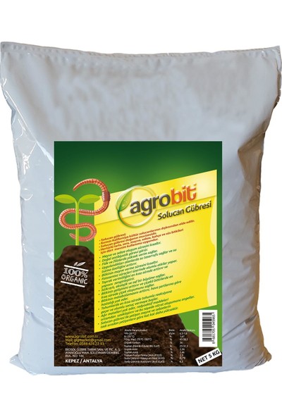 Agrobit Solucan Gübresi Organik 5Kg 2201-04 Agrobit Solucan Gübresi Organik 5Kg 2201-04