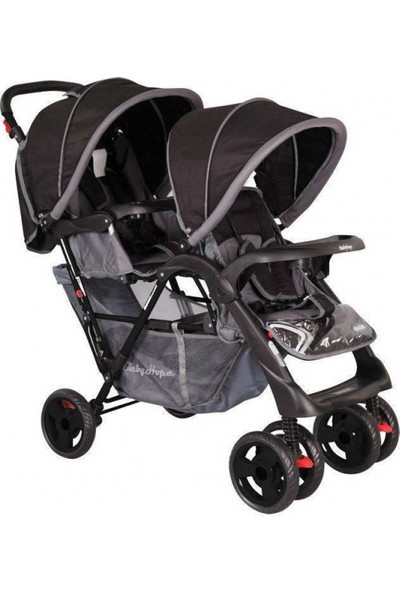 Babyhope P-738 İkiz Puset Siyah-Füme