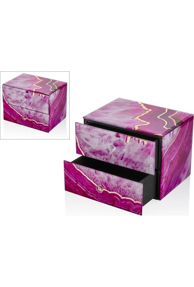 MOR MÜCEVHER KUTUSU 16x13x12 CM