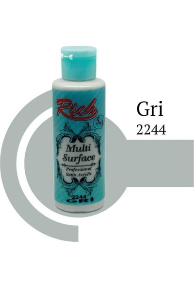 Rich Multi Surface 2244 Gri Akrilik Boya 130 Cc