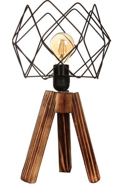 Ora Dekor Ahşap Tripod Abajur Prizma Siyah Ora Dekor Ahşap Tripod Abajur Prizma Siyah