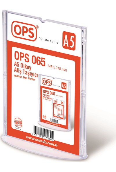 Ops 065 A5 Dikey Afiş Taşıyıcı