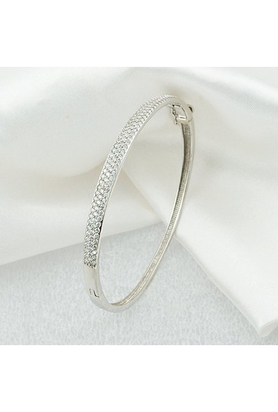 Bilezikci Suyolu Beyaz Altın Kelepçe Bilezik