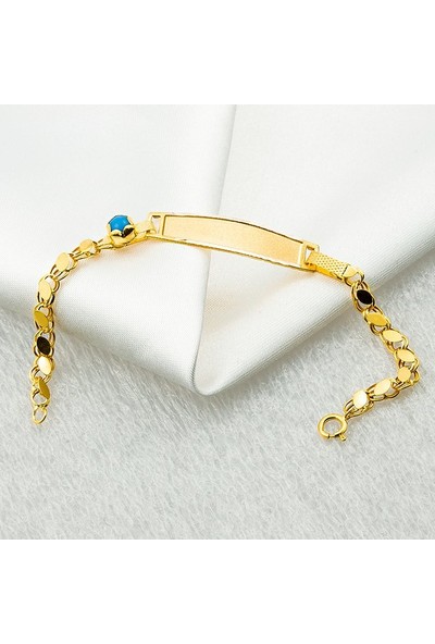 Bilezikci Hediyelik Boncuklu Altın Bebek Künyesi