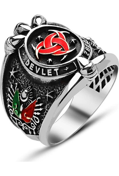 Takıhan  Devlet Ebed Müddet Yazılı Teşkilatı Mahsusa Gümüş Yüzük Model-3
