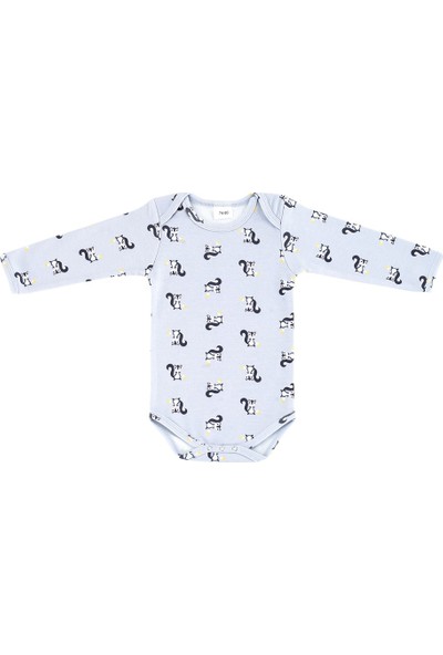 Uygun Bebe Sincap Desenli Uzun Kollu Bebek Body
