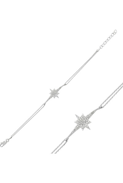 Nereze Kutup Yıldızı Bileklik Bayan Gümüş Bileklik Nereze Kutup Yıldızı Bileklik Bayan Gümüş Bileklik