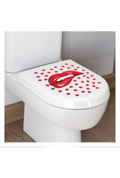 Artikel Kırmızı Dudak Klozet Sticker