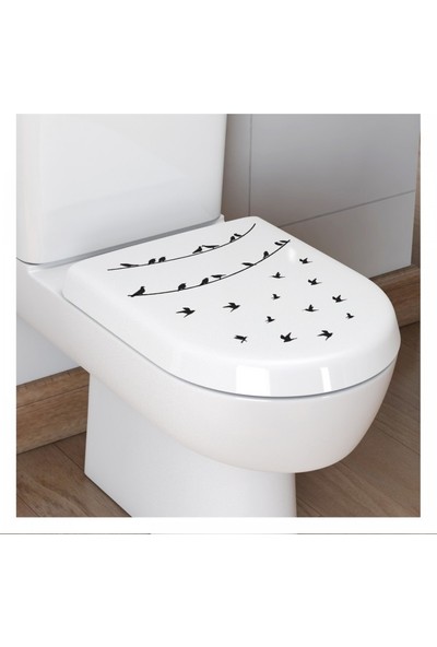 Artikel Tellerde Kuşlar Klozet Sticker