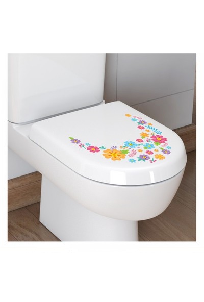 Artikel Çiçekler - 3 Klozet Sticker