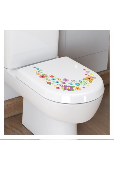 Artikel Çiçekler - 4 Klozet Sticker