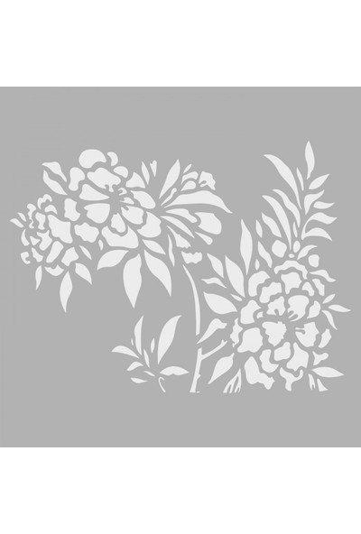 Artikel Çiçekler Stencil Ve Boyama Şablonu 30 x 30 Cm