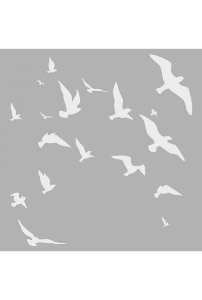 Artikel Uçan Kuşlar Stencil Ve Boyama Şablonu 30 x 30 Cm