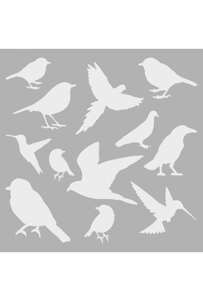 Artikel Kuşlar Stencil Ve Boyama Şablonu 30 x 30 Cm
