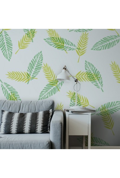 Artikel Tropikal Yapraklar 2 Stencil Ve Boyama Şablonu 30 x 30 Cm