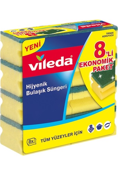 Vileda Bulaşık Süngeri Oluklu 8li