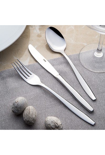 Nehir Sahra Sade 30 Parça Karton Kutulu Çatal Kaşık Takımı 18-10 304 BIÇAKSIZ Nehir Sahra Sade 30 Parça Karton Kutulu Çatal Kaşık Takımı 18-10 304 BIÇAKSIZ