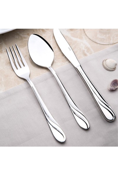 Nehir Safir 12 Adet Sade Yemek Bıçak18-10 304 Nehir Safir 12 Adet Sade Yemek Bıçak18-10 304