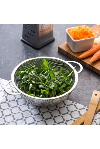 Nehir Mutfak Paslanmaz Çelik Kulplu Tencere Süzgeç 20 cm