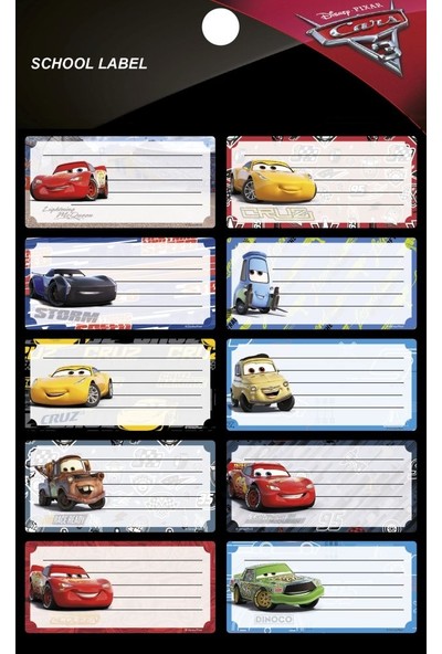 Disney Cars Şimşek McQueen Ders Program Etiketi CR-TGA-73 Disney Cars Şimşek McQueen Ders Program Etiketi CR-TGA-73