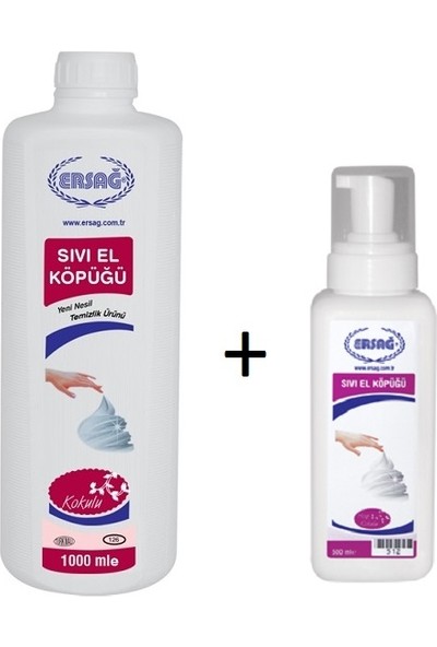Ersağ Sıvı El Köpüğü 1000 ml. + Sıvı El Köpüğü Aparatı 500 ml.
