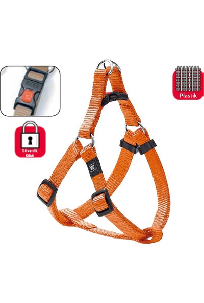 Karlie Kilitli Göğüs Tasma S/M 35-60Cm Turuncu