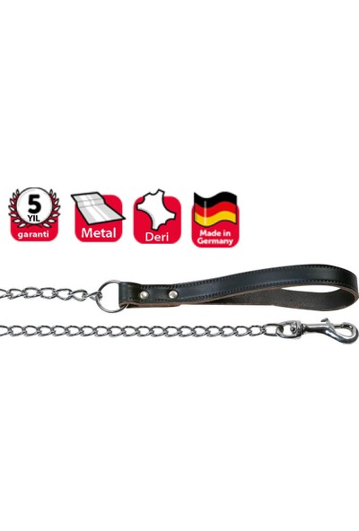 Karlie Deri Saplı Zincir Uzatma 100Cm/4Mm Siyah
