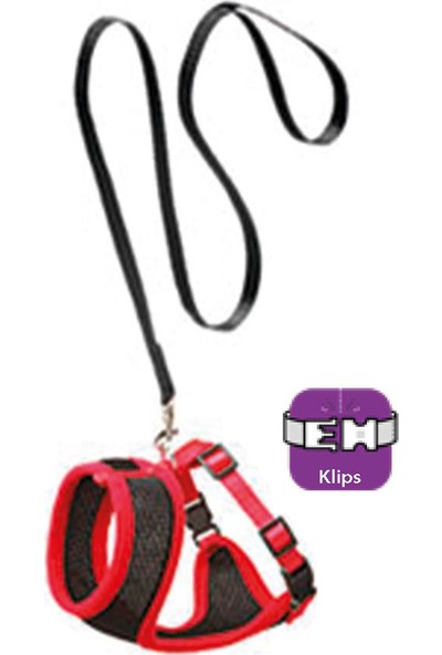 Karlie Kedi Göğüs Tasması 30Cm Kırmızı/Siyah