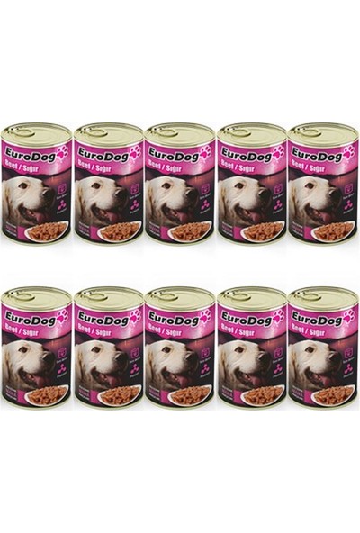 Eurodog Köpek Konservesi Biftekli 415Gr X 10 Adet