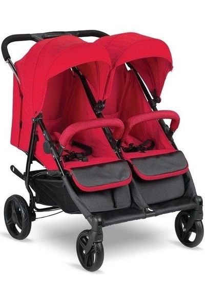 Babyhope BH-3077 City Twin İkiz Bebek Arabası Kırmızı