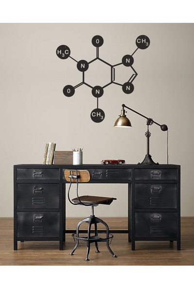 Dekadron Molekül Gösterim Kafein Metal Tablo Dekadron Molekül Gösterim Kafein Metal Tablo