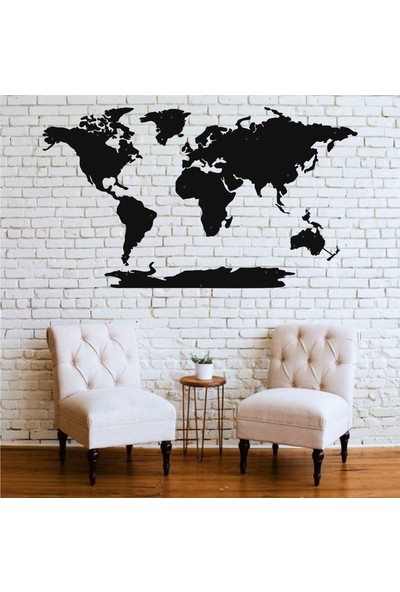 Dekadron Dünya Haritası Metal Tablo Dekadron Dünya Haritası Metal Tablo