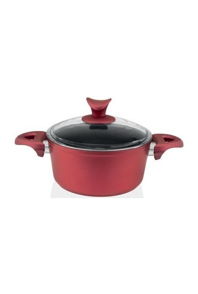 Taç 3264 Silver Titanyum 20 Cm Derin Tencere Bordo