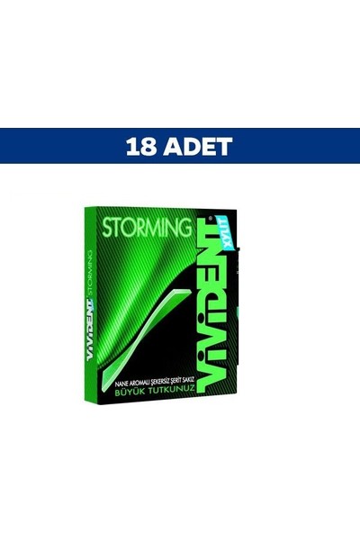 Vivident Nane Aromalı Storming 12Li Sakız 33 gr x 18'li Vivident Nane Aromalı Storming 12Li Sakız 33 gr x 18'li