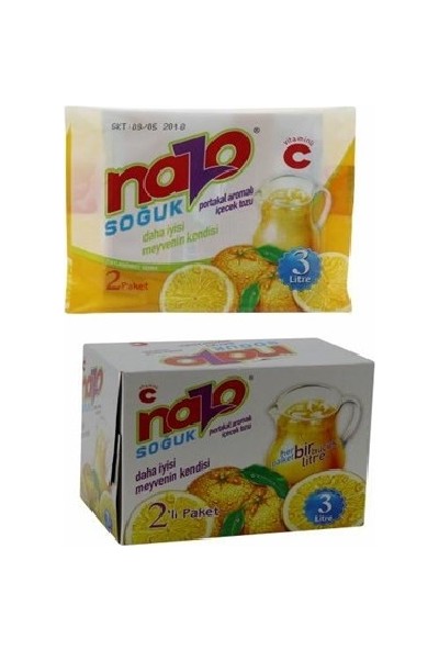 Nazo Toz İçecek Portakal 2'Li 12 Paket 3 lt