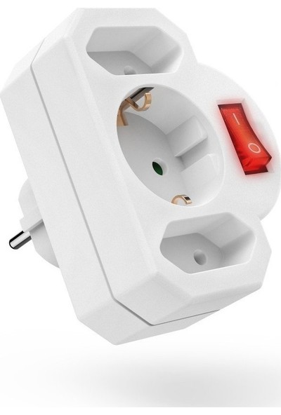 Depolife Anahtarlı Işıklı Çoklayıcı Çocuk Koruma Ebeveyn Kontrollü Topraklı Priz 3 Lü Fiş Girişli Piriz Golyat