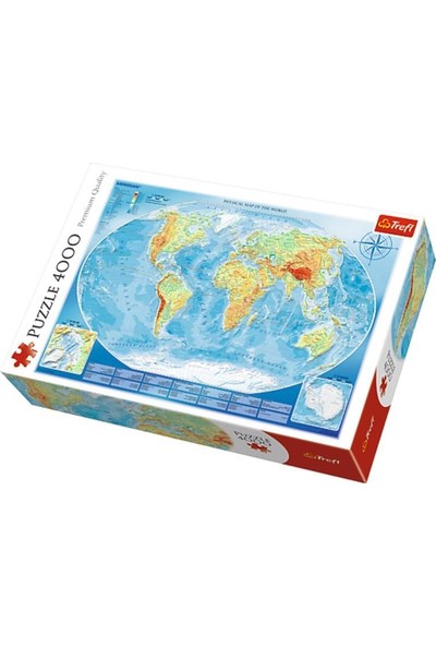 Trefl Puzzle Large Physcial Map Of The World 4000 Parça Puzzle Trefl Puzzle Large Physcial Map Of The World 4000 Parça Puzzle