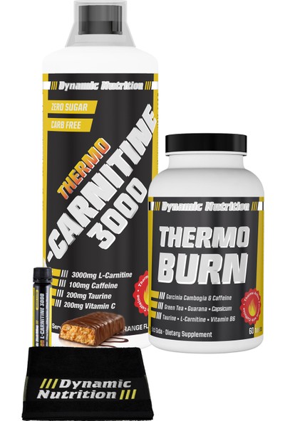 Dynamic Nutrition Thermo L-Carnitine 3000 mg 1000 ml + Thermo Burn 60 tablet + 3 HEDİYE Dynamic Nutrition Thermo L-Carnitine 3000 mg 1000 ml + Thermo Burn 60 tablet + 3 HEDİYE