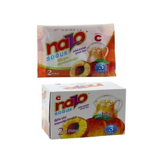 Nazo Toz İçecek Şeftali 9 gr 2'Li 12 Paket 3 lt Fiyatı