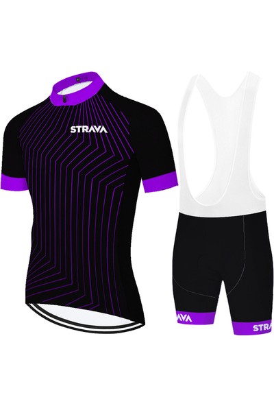 Erkek Yol Bisiklet Forması Kısa Kollu + Bisiklet Önlüğü Şort Mtb Jel Giyim Seti